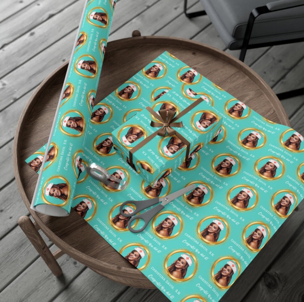 Custom Photo Funny Wrapping Paper Roll, Personalized Birthday Gift Wrap ...