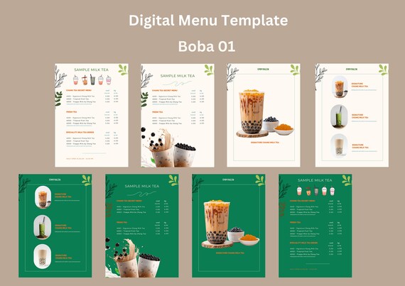Bubble Tea Menu Design