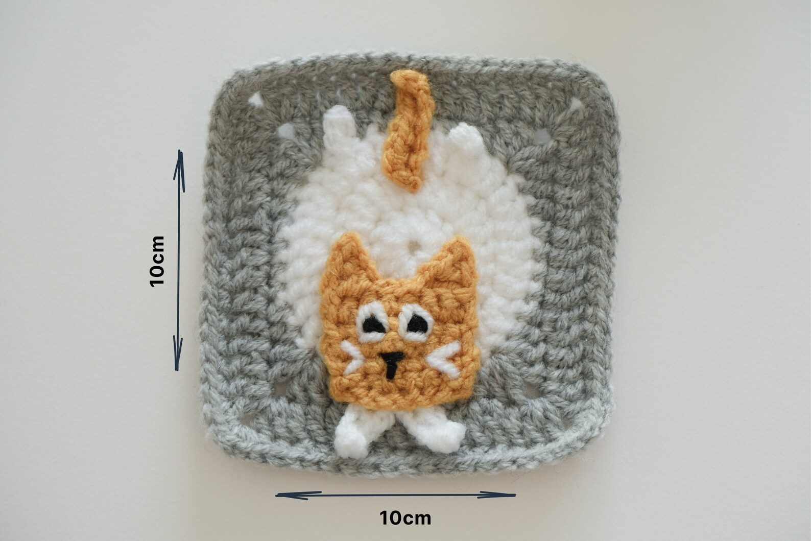 Crochet Cat Granny Square Pattern: 3D Animal Design (PDF Pattern ...