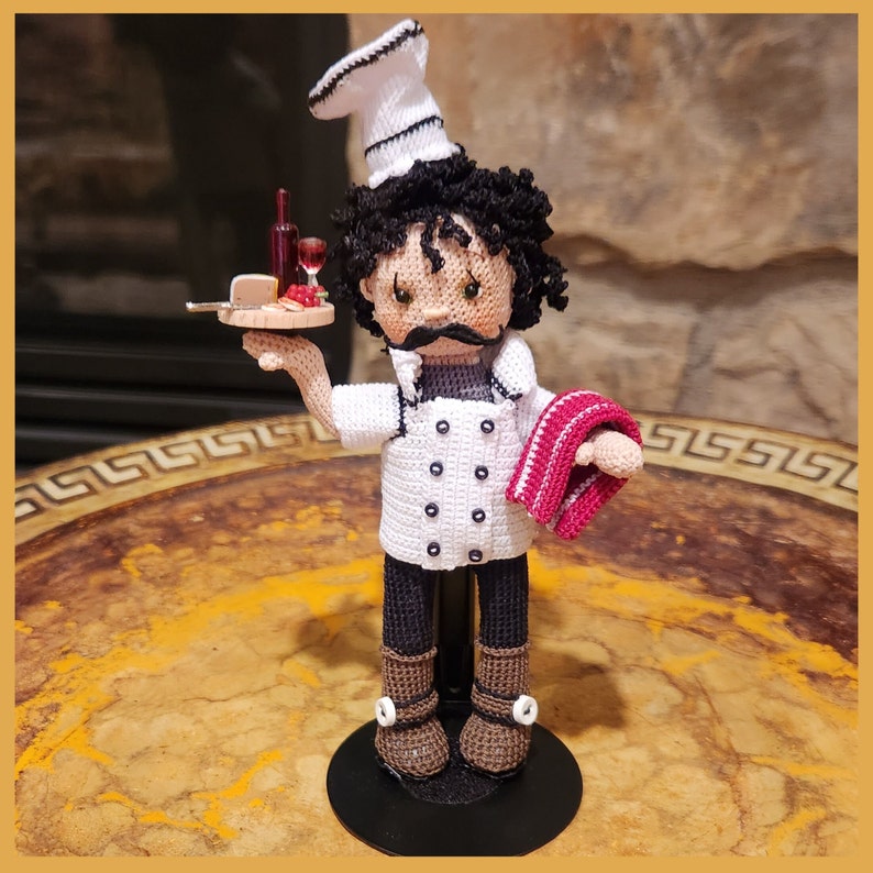 Chef Pierre Pompey, Micro Crochet, Plush Doll, Handmade, Kitchen Decor ...