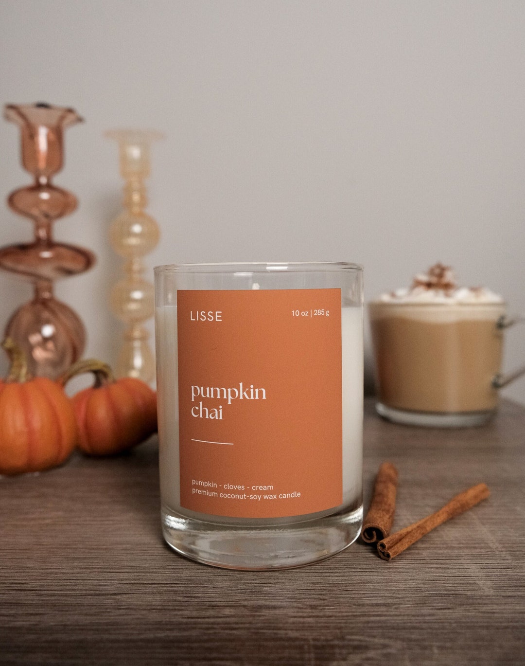 Pumpkin Chai Fall Candle, 100% Natural Coconut Soy Candles, Fall Candle ...