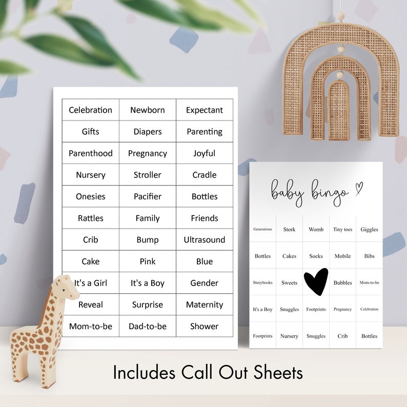 Baby Bingo Game | 40 Prefilled Baby Shower Bingo Cards | Baby Shower ...