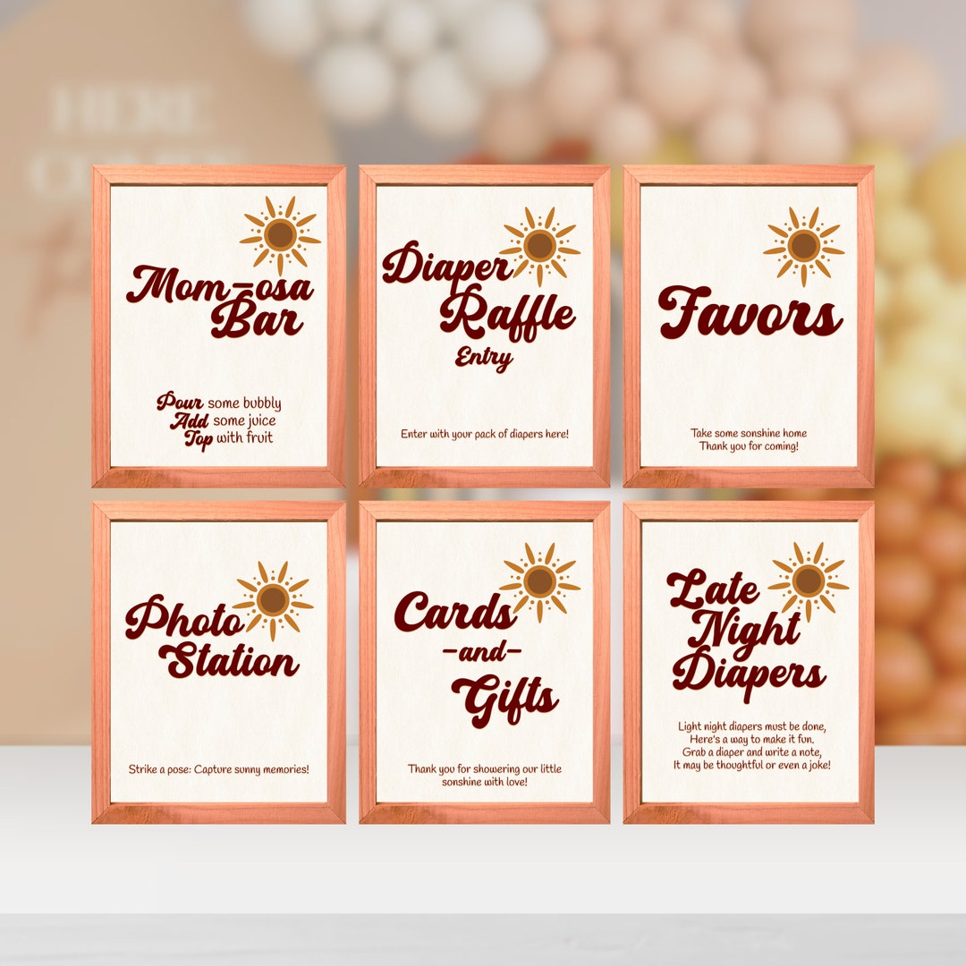 Signos de baby shower de sol / Ducha neutral de género / Baby Shower de ...