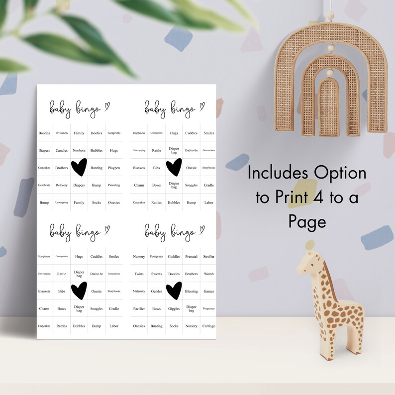 Baby Bingo Game | 40 Prefilled Baby Shower Bingo Cards | Baby Shower ...