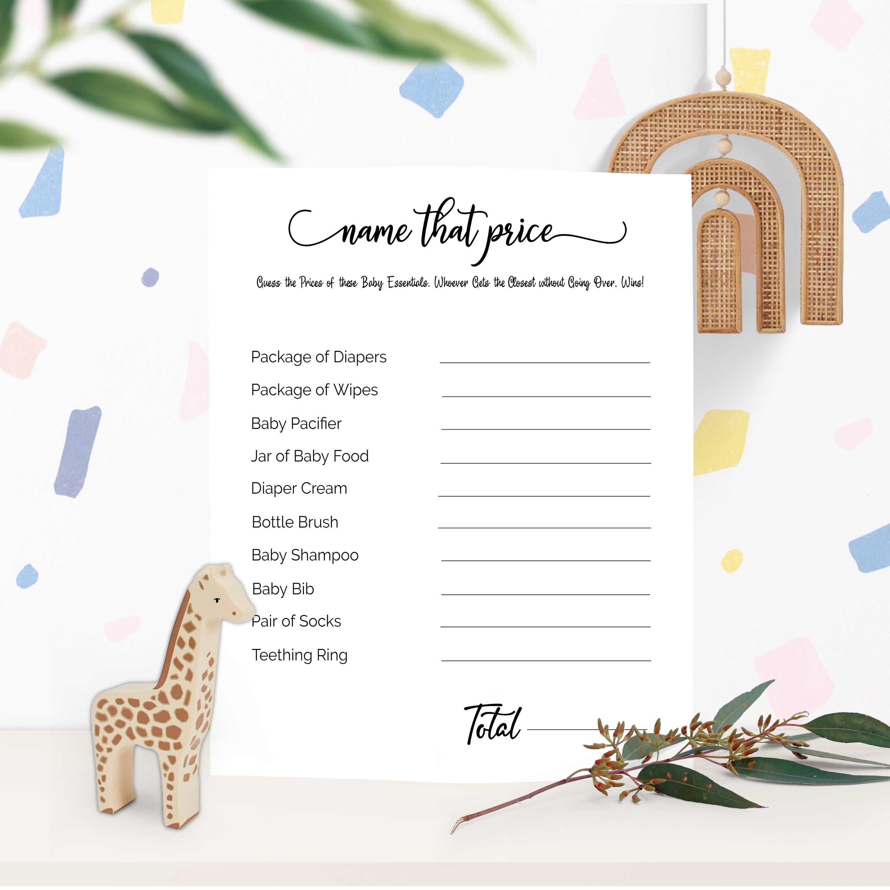 Baby Shower Game Name That Price Minimalists Games Printable Gender ...