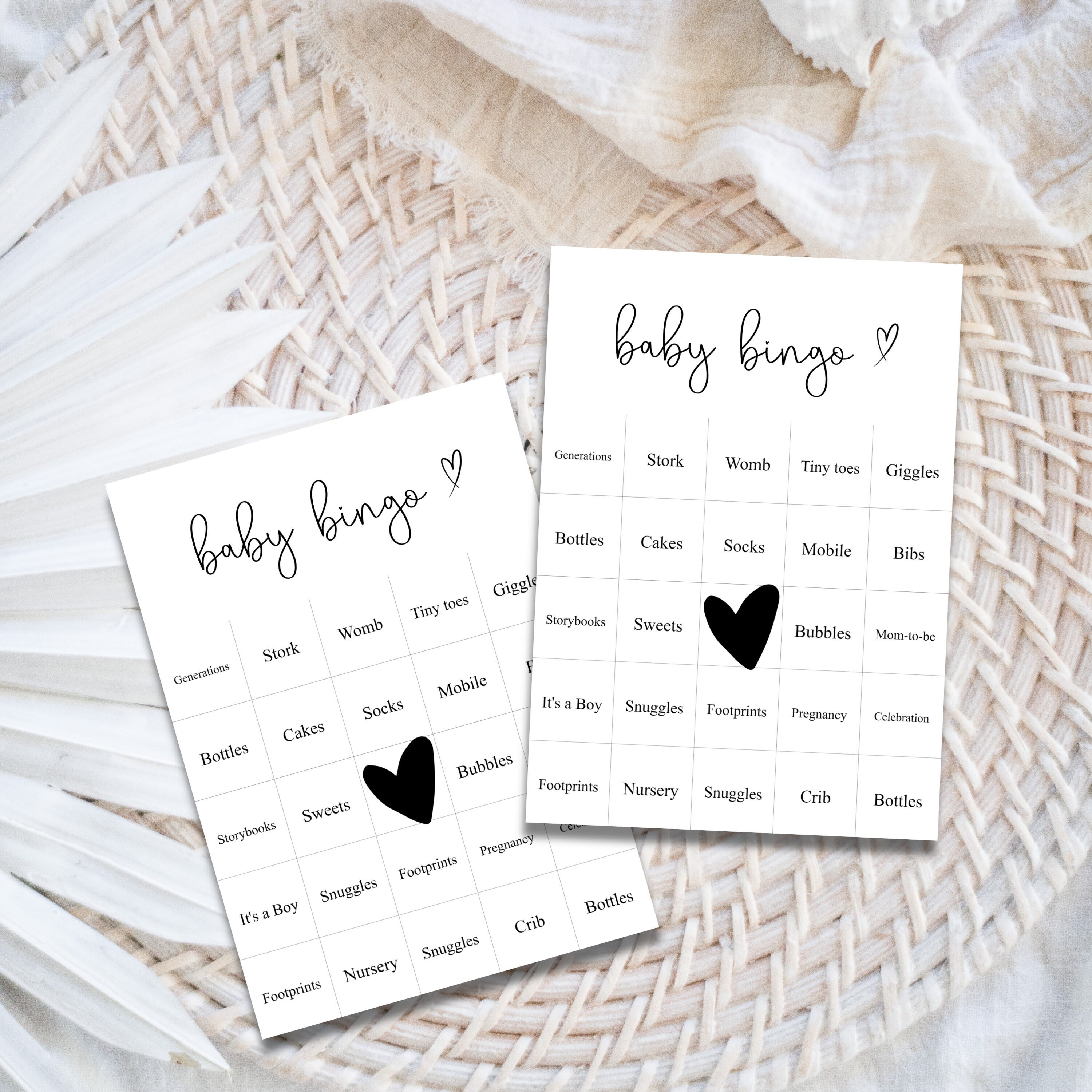 Baby Bingo Game 40 Prefilled Baby Shower Bingo Cards Baby Shower Game ...