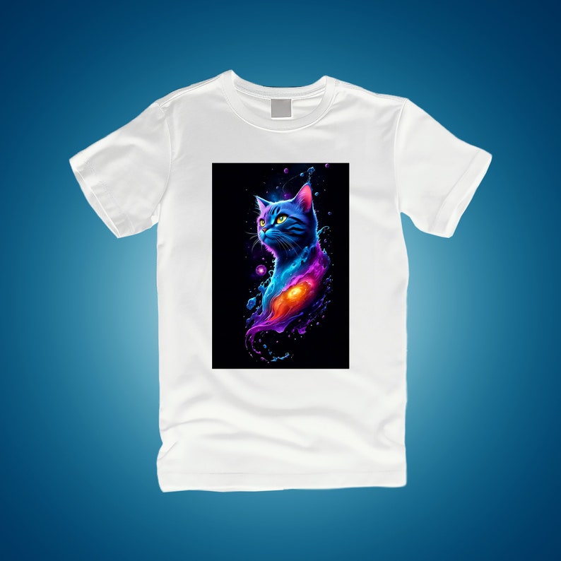 Cyberpunk Cat Galactic Cat Head Coming Out of a Space Nebula, Cosmic ...
