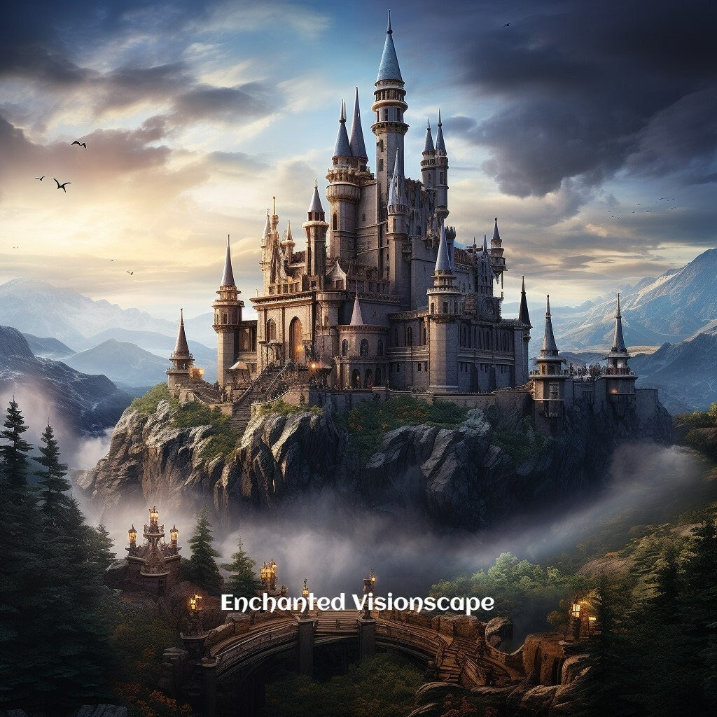 Fantasy Castle Digital Download Fantasy Landscapes Digital Print AI Art ...