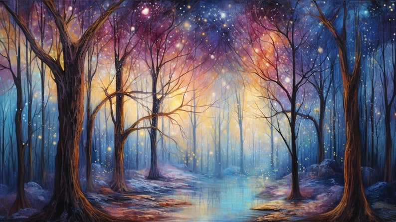 Enchanted Forest Painting Fantasy Prints Digital Print - Etsy