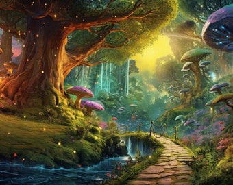 Enchanted Forest Painting Fantasy Prints Digital Print Screen Saver ...