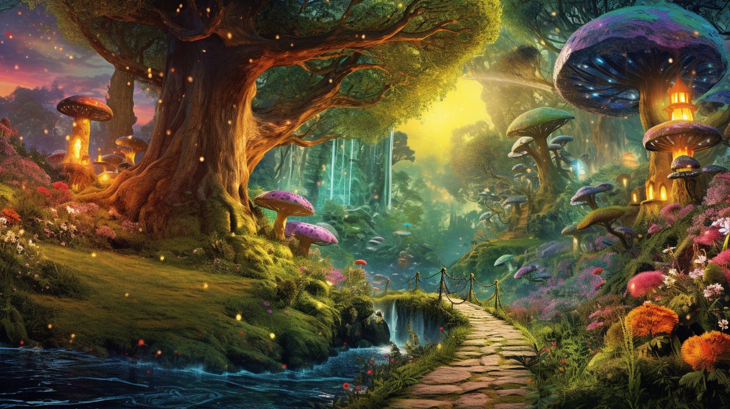 Enchanted Forest Landscape Fantasy Prints Digital Print Fantasy Art JPG ...