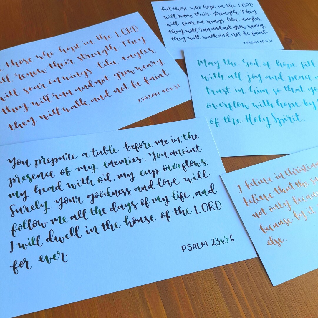 Custom Made Handwritten Calligraphy Bible Verse or Quote ~ A5 or A6 ...