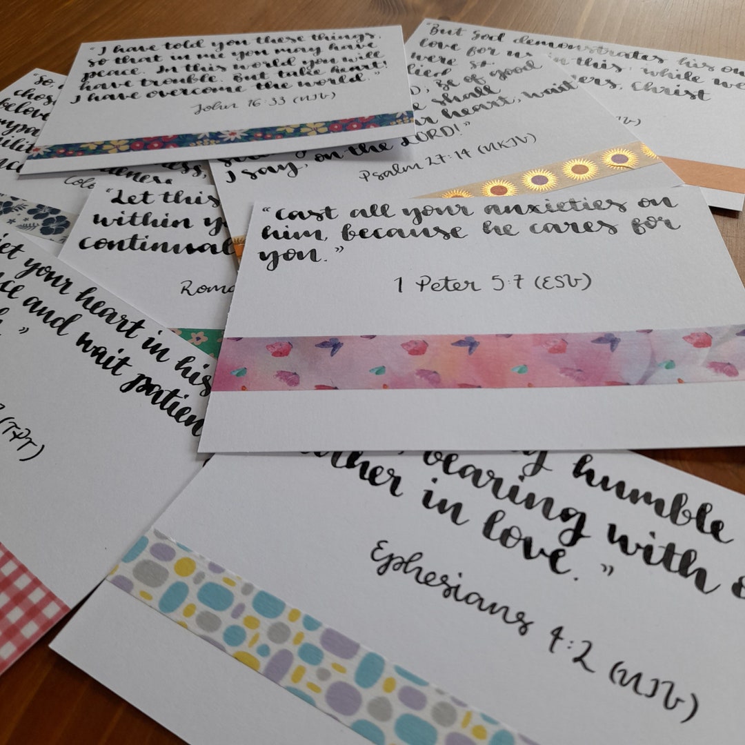 Bible Verse Calligraphy Notecards (A6 Size) ~ Personalise Verse ...