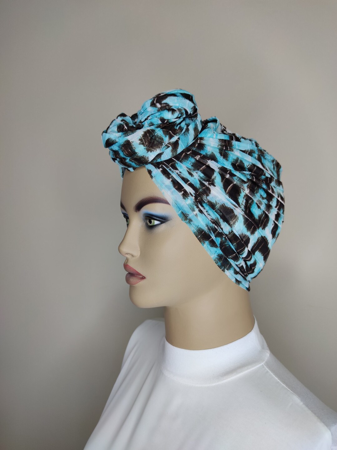 Leopar Design Turban Pretied Turban Headwrap,stretch Spandex Turban ...