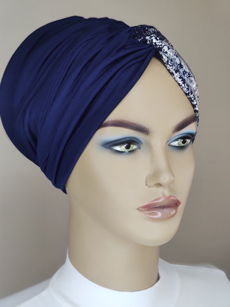 Leather Gilded Print Silk Turban: Embellished Cotton Headwrap - Etsy