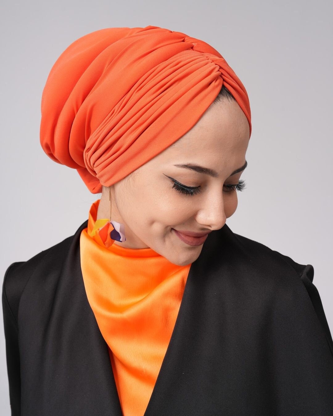 Cotton Padded Lined Anti Slip Silk Stretch Shirred Turban Hat Headwrap ...