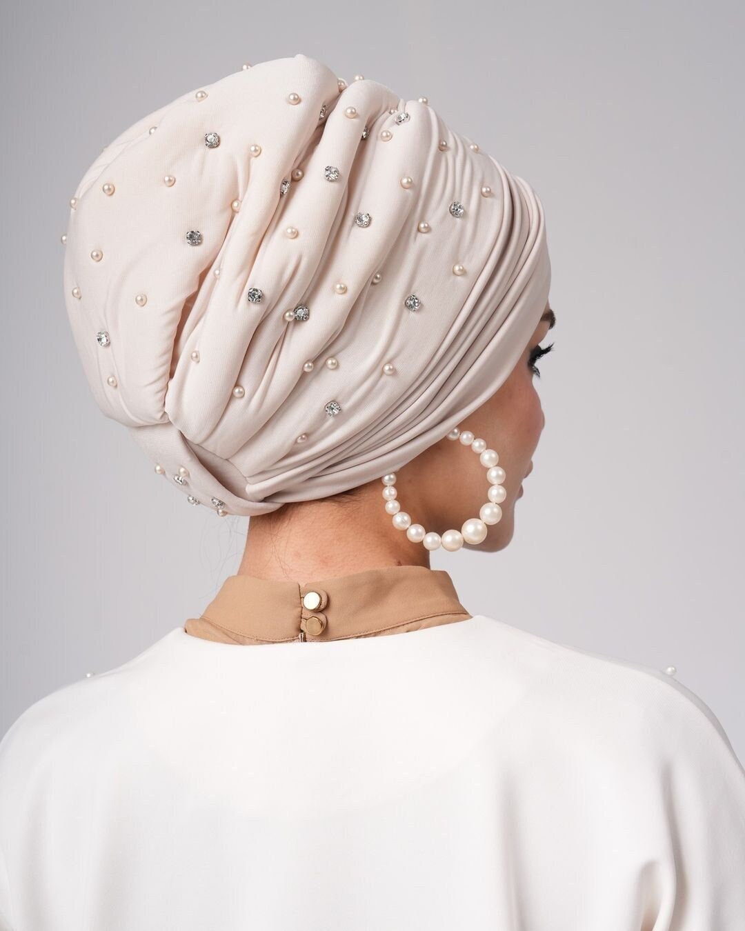 Winter Fashion Turban Luxury Elegant Long Hair Turban Christmas ...