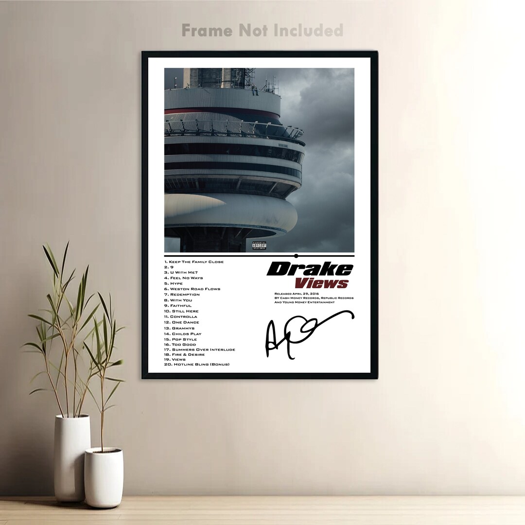 Drake Views Album Cover Print Album Cover Poster Music Print Music ...