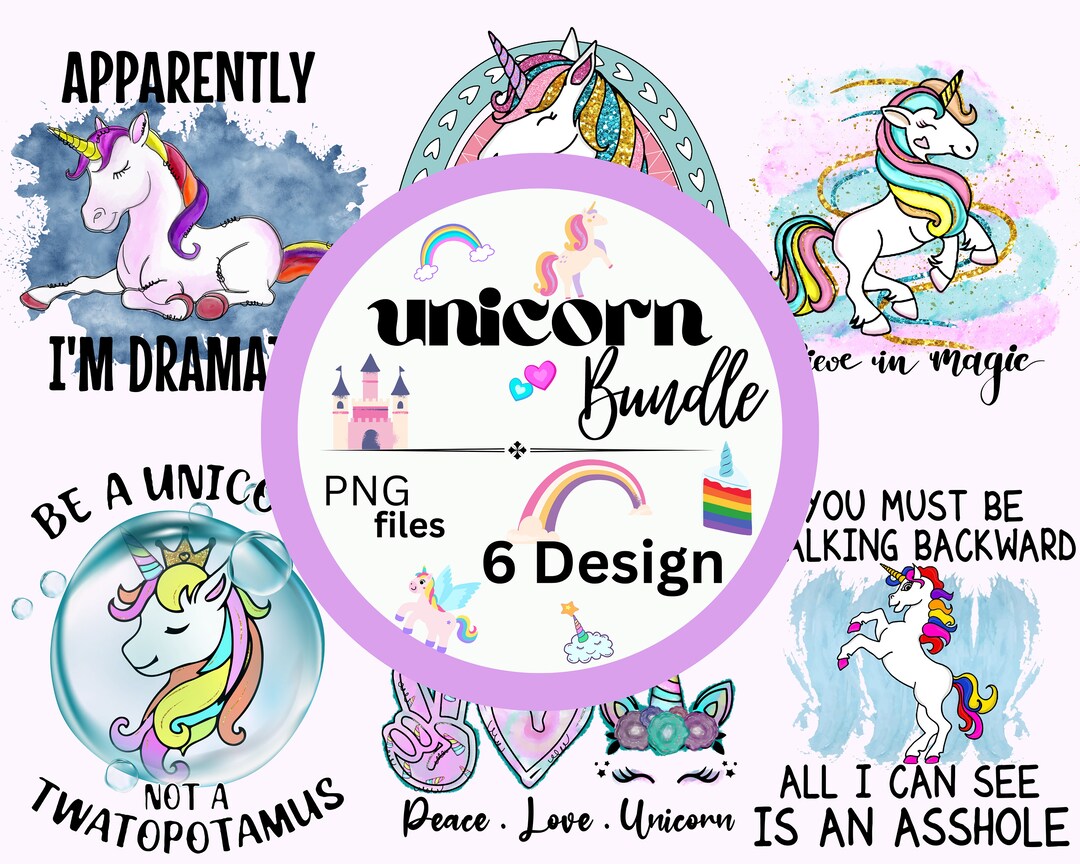 Unicorn Clipart Bundle||cute Unicorn PNG Transparencies||large Bundle ...