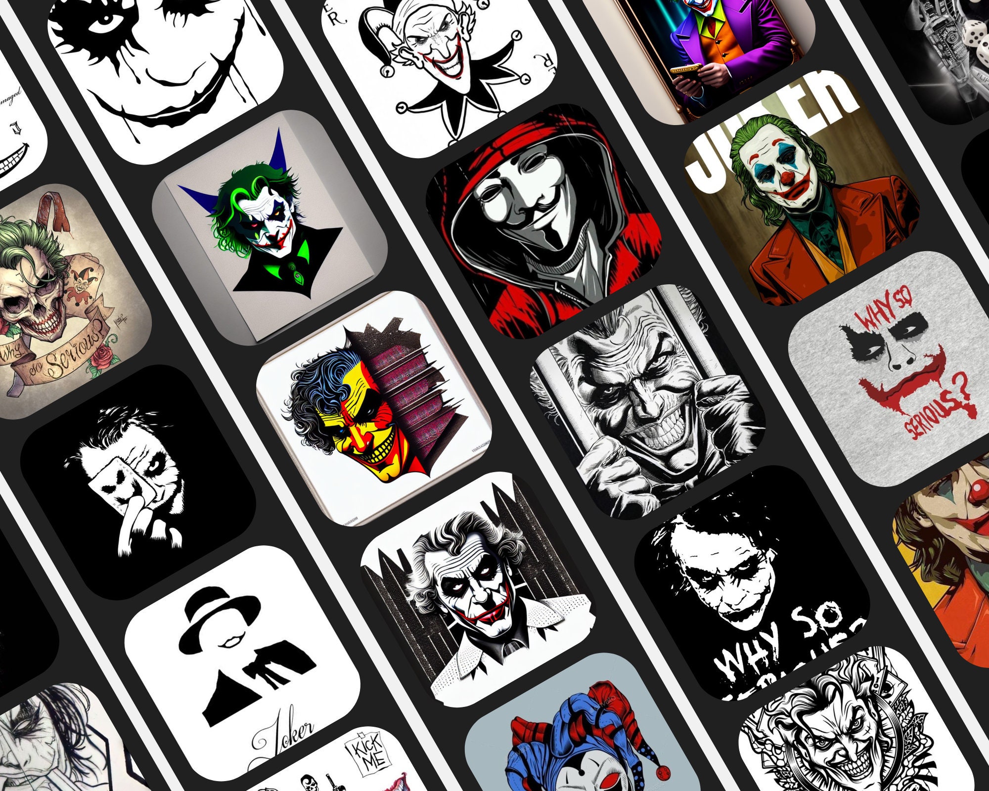 80 joker PNG Designs Png Bundle Layered Item Why so - Etsy