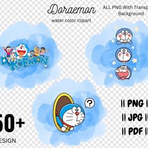Doraemon Water Color Clipart Cut File Cricut, Cutting File, Instant ...