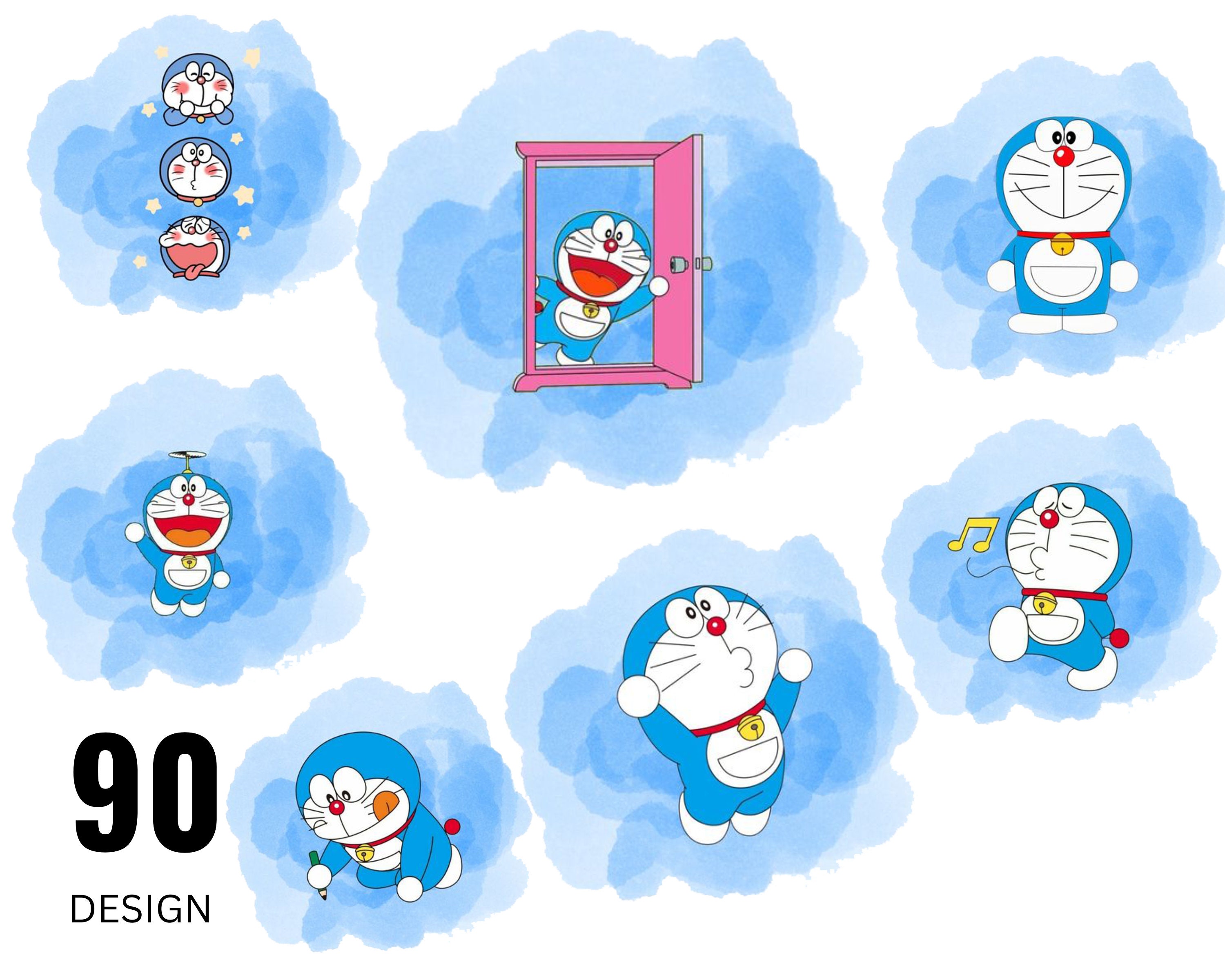 Doraemon Water Color Clipart Cut File Cricut Cutting File - Etsy