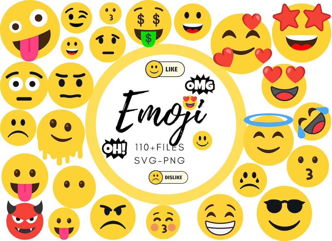 Emoji SVG Clipart Bundle, Face Expressions (digital Download) - Etsy