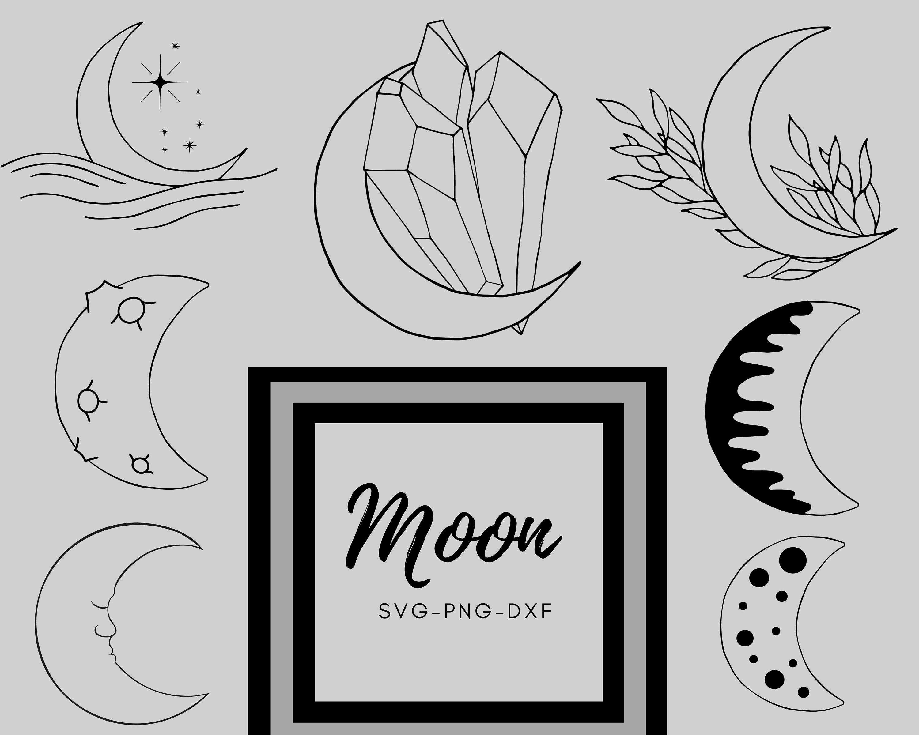 Sun Svg Files For Cricut Crescent Moon Svg Sun Moon Svg Dxf Png