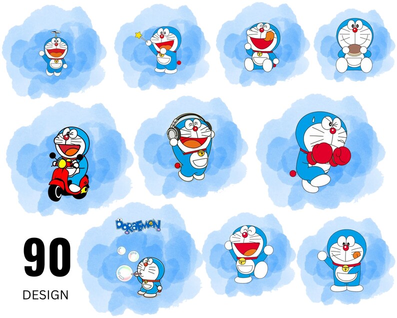 Doraemon Water Color Clipart Cut File Cricut Cutting File - Etsy