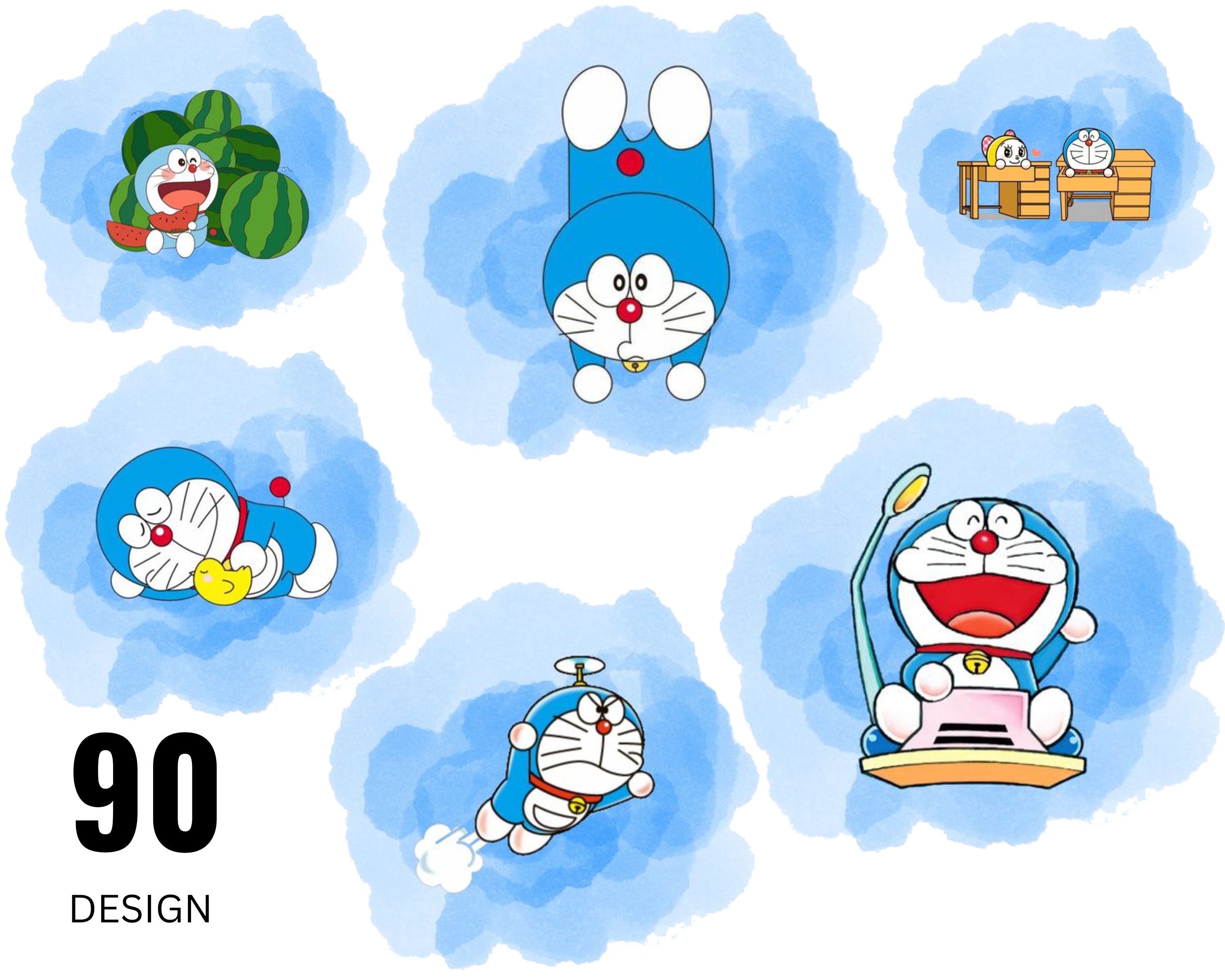 Doraemon Water Color Clipart Cut File Cricut Cutting File - Etsy