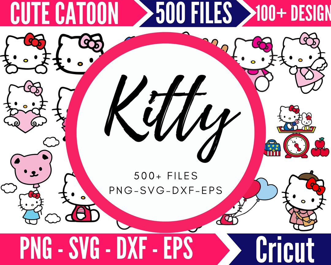 Cute Kitty Svg Kawaii Kitty Svg Bundle Cute Cat Kitty Svg Kawaii Kitty Clipart Png Cut File ...