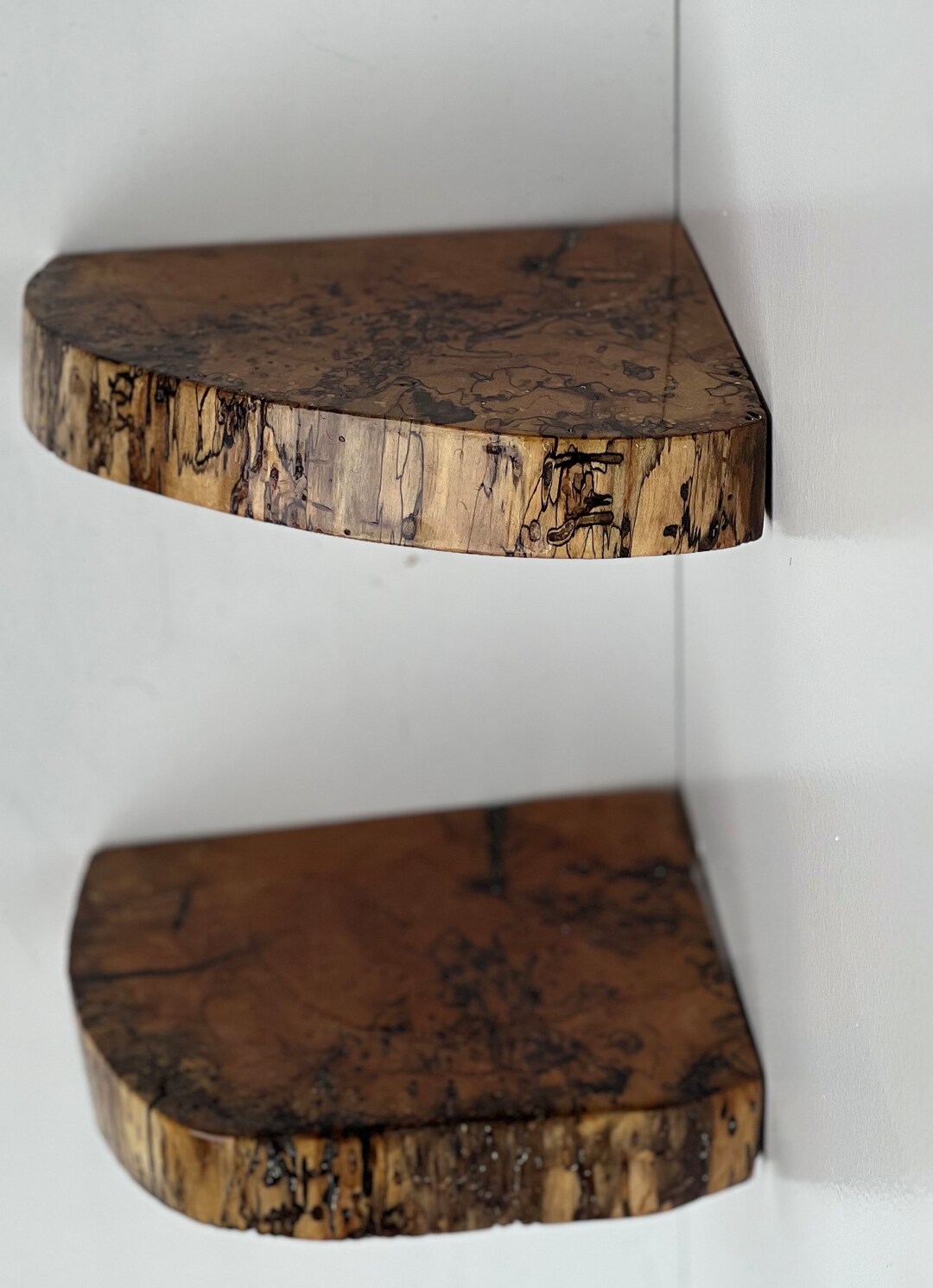 Live Edge Corner Floating Shelves 2-pack, Live Edge Corner Shelves - Etsy