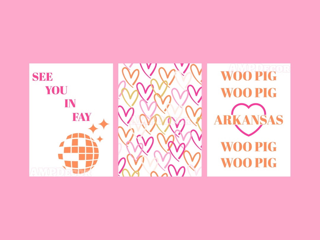 University of Arkansas Preppy Posters Digital Prints set of - Etsy