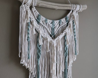 Min Green Macrame Wall Hanging on Rustic Arrow - Etsy