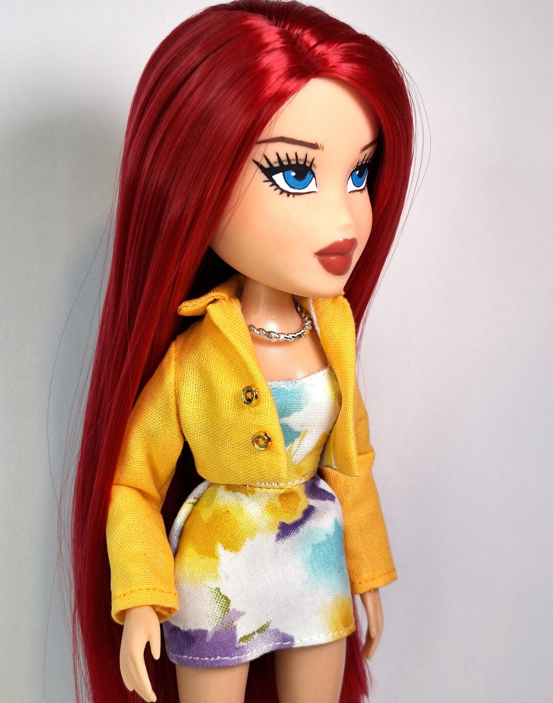 Bratz Yellow Jacket With Buttons and Colorful Dress (jacket and Dress ...