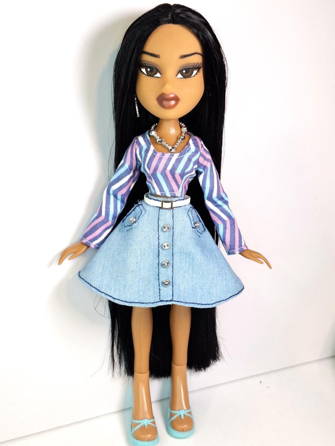 Bratz Vintage Style Top and Denim Skirt With Buttons (top and Skirt ...