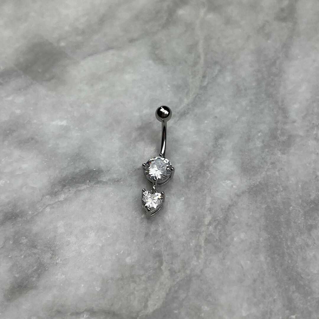 Silver Belly Button Piercing, Length 10 Millimeters, Made of Gold ...