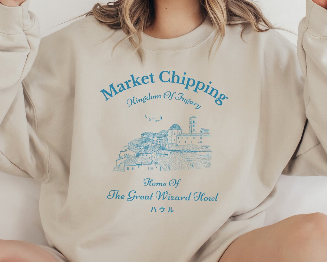 Market Chipping Howl's Moving Castle Sweatshirt, Kawai Vintage Wizard ...