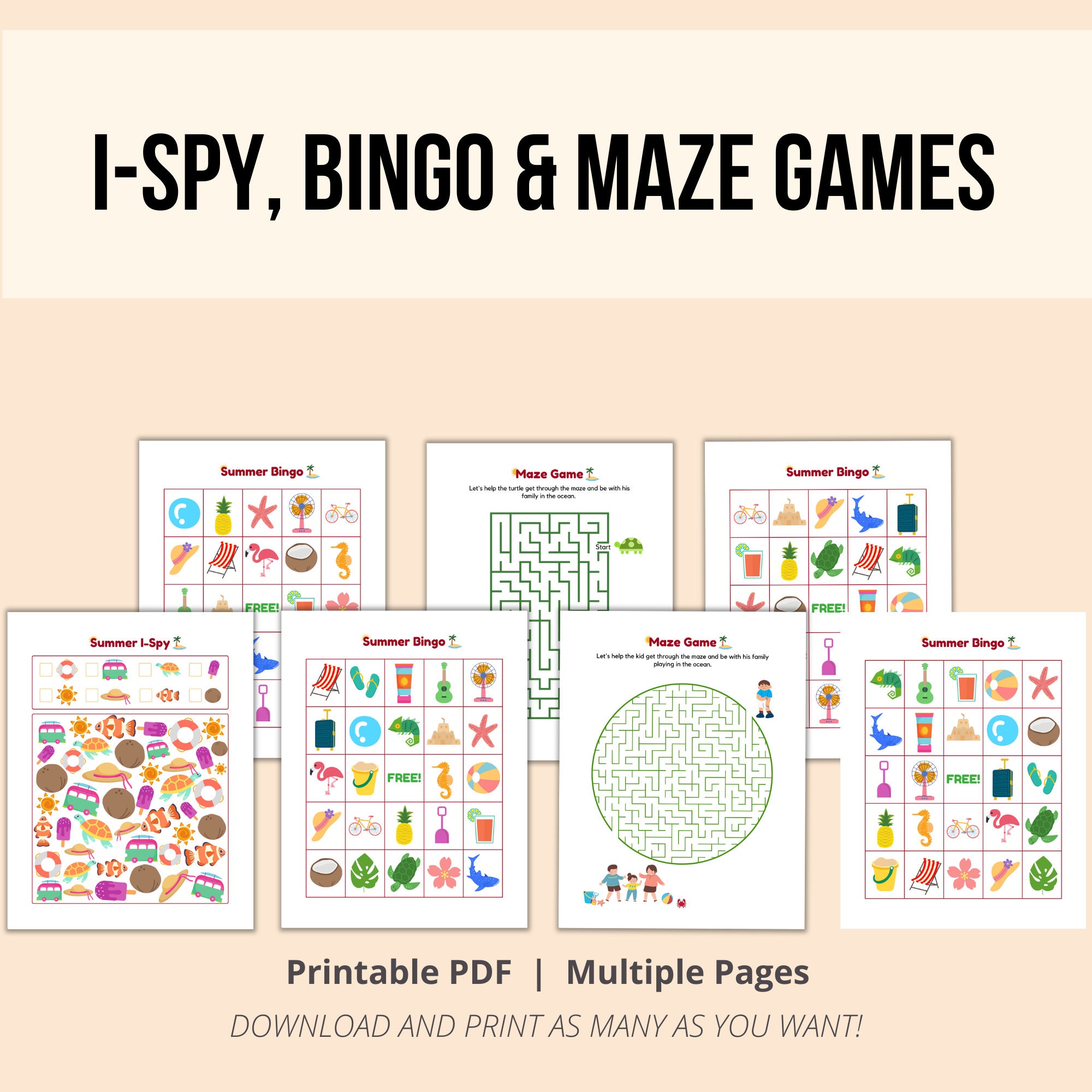 Summer Fun Activities for Kids, Summer Activity Printables, Kids ...