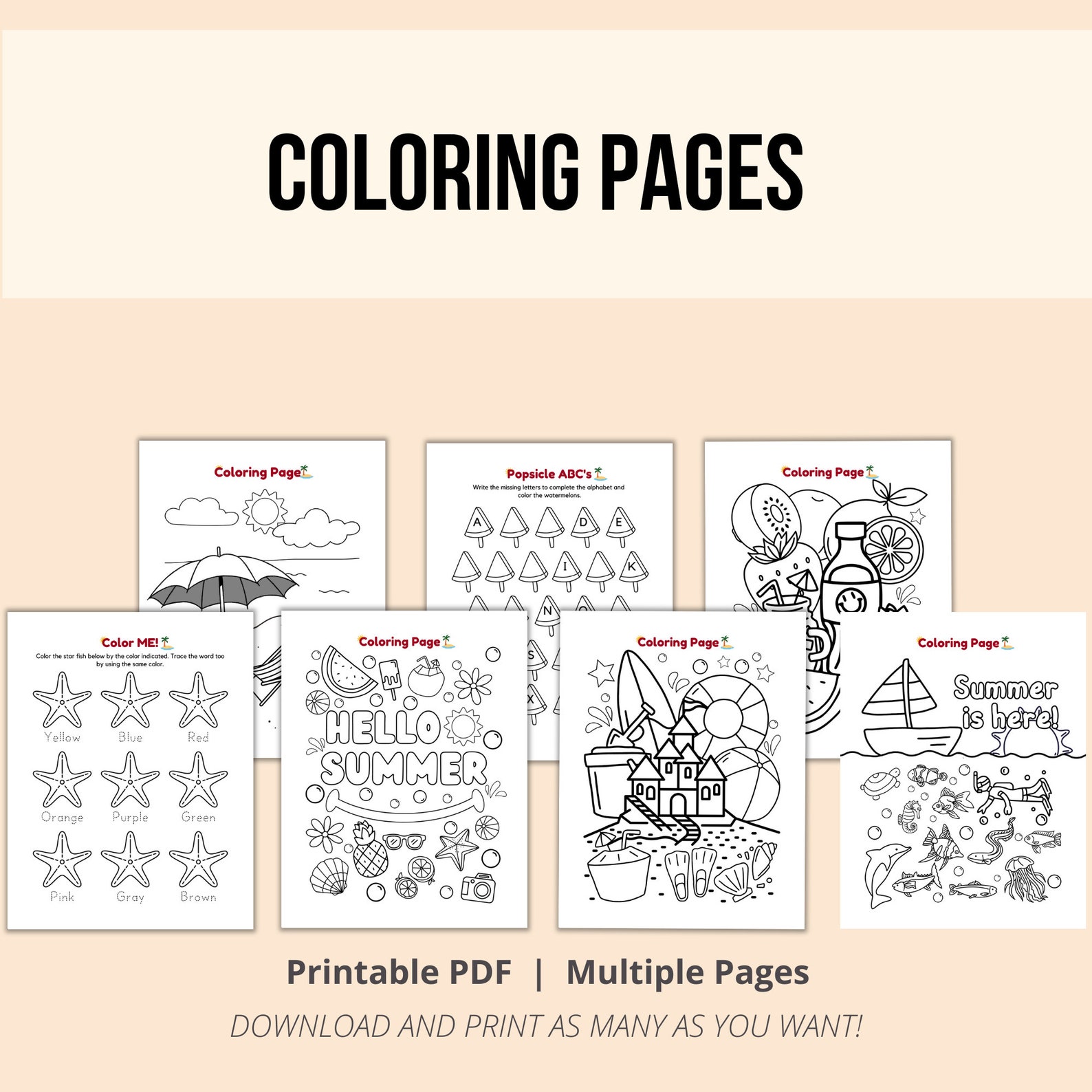 Summer Fun Activities for Kids, Summer Activity Printables, Kids ...