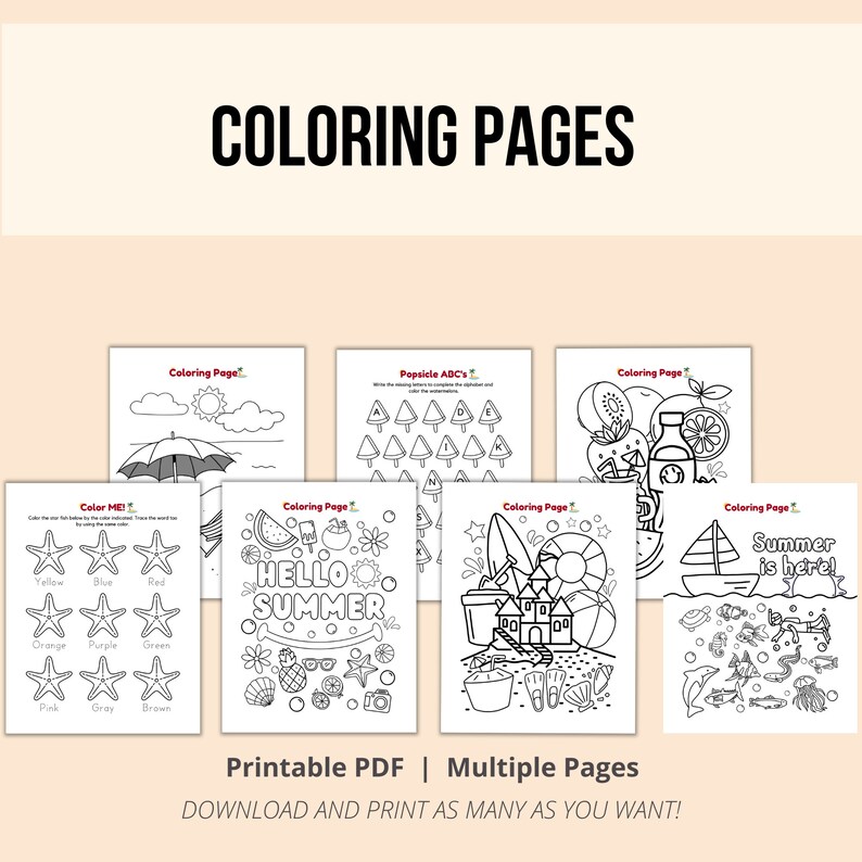 Summer Fun Activities for Kids, Summer Activity Printables, Kids ...