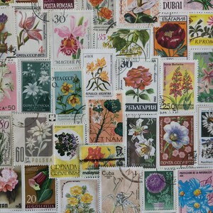 Flowers Postage Stamp Collage - Etsy