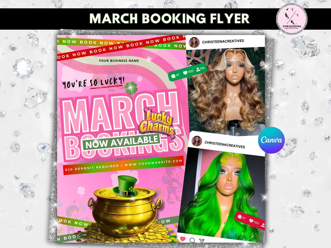 March Booking Flyer, March Flyer, March Books, St.patricks Day Flyer ...