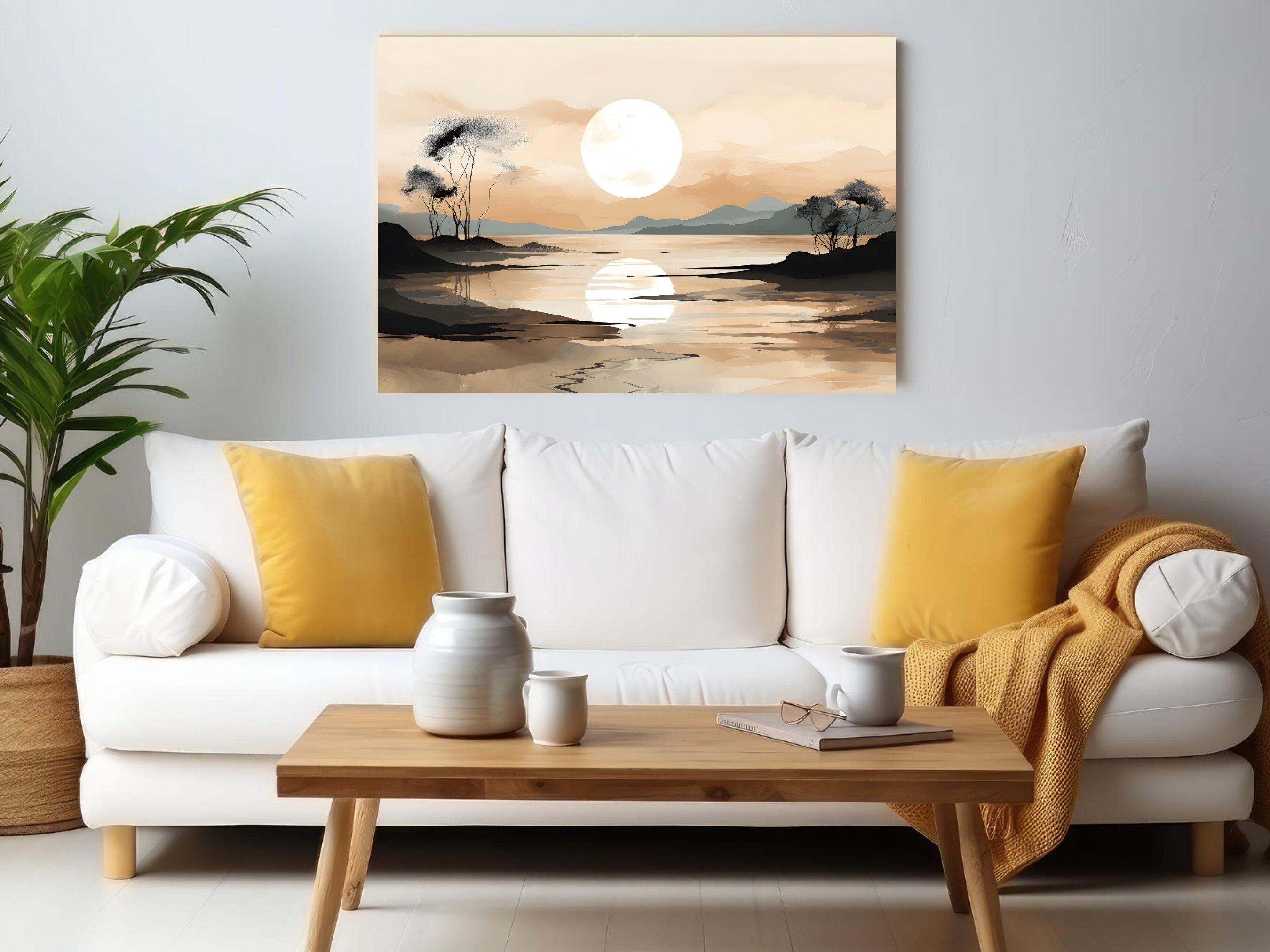 Sunset Painting Wall Art,ocean Poster Landscape,nature Digital Print ...