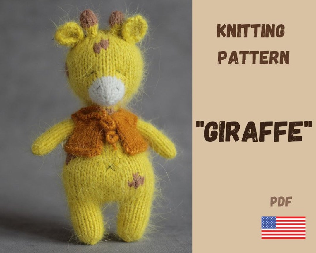 KNITTING PATTERN of Stuffed Animal Giraffe Toy, Soft Handmade Knitted ...