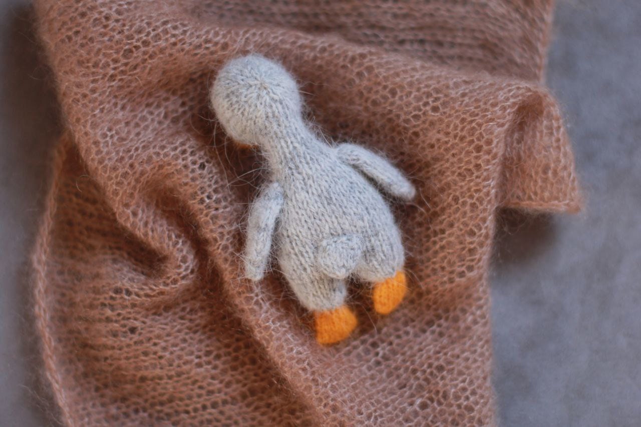 Soft Knitted Goose Toy for Newborn Photo Knitted Props for - Etsy