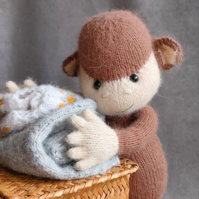 Knit Monkey Toy Pattern, Amigurumi Animal (PDF Pattern) - Etsy