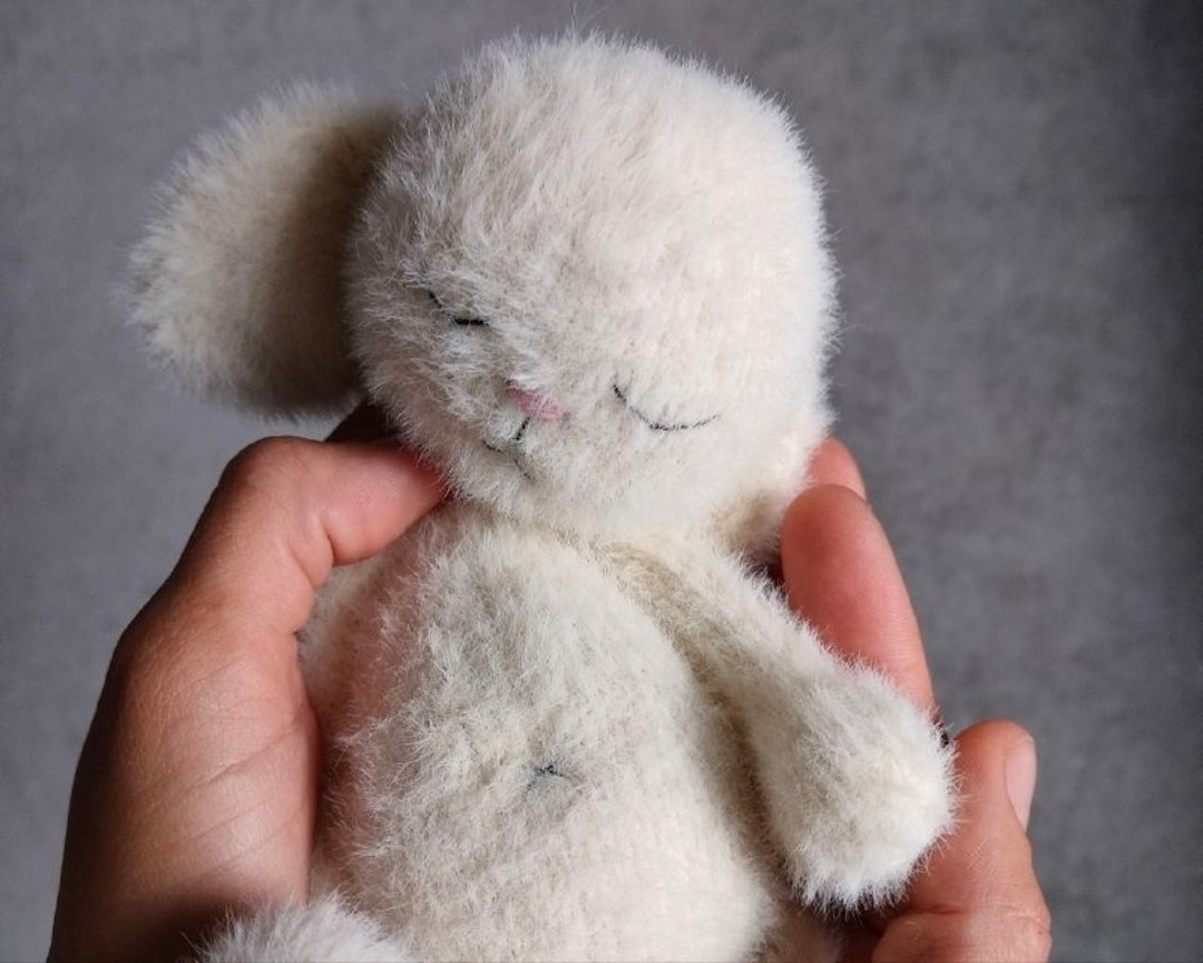 Finished Knitted Bunny Toy, Stuffed Soft Toy, Cute Knitting Animal ...