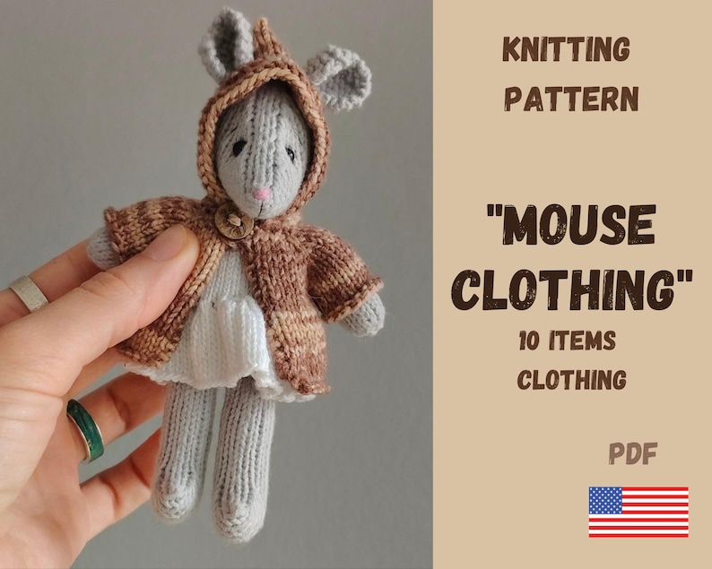 Knitting Pattern: Dollhouse Mouse Clothes, 10 Items (PDF Pattern) - Etsy