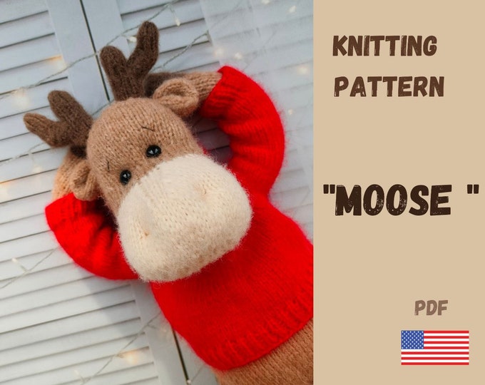 Knitted Moose, PDF Pattern, Knitting Pattern, DIY, Amigurumi, Knitted ...